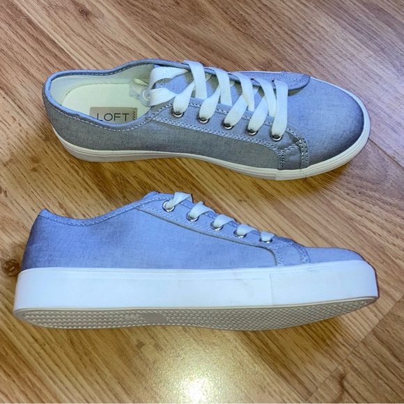 LOFT | Shoes | Nwt Loft Casual Sneakers Chambray Blue Lace Up Sz 7 ...